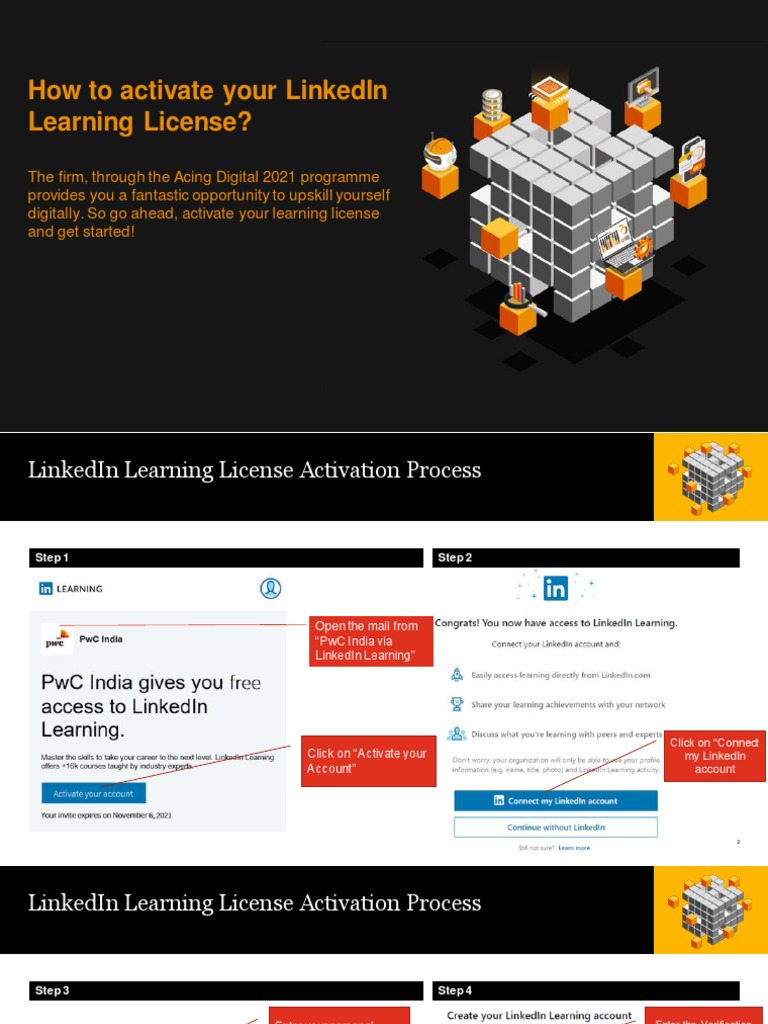 Pre - Hires - How To Activate Your LinkedIn Learning License - UB | PDF ...