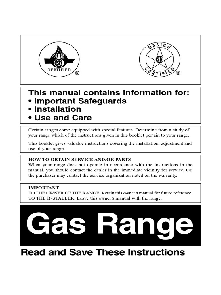 Brown Gas Range User Manual | PDF | Thermostat | Valve