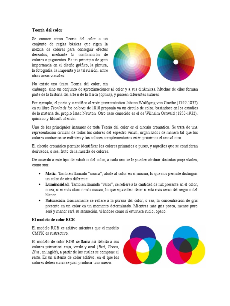 Teoría Del Color | PDF | Color | Cian