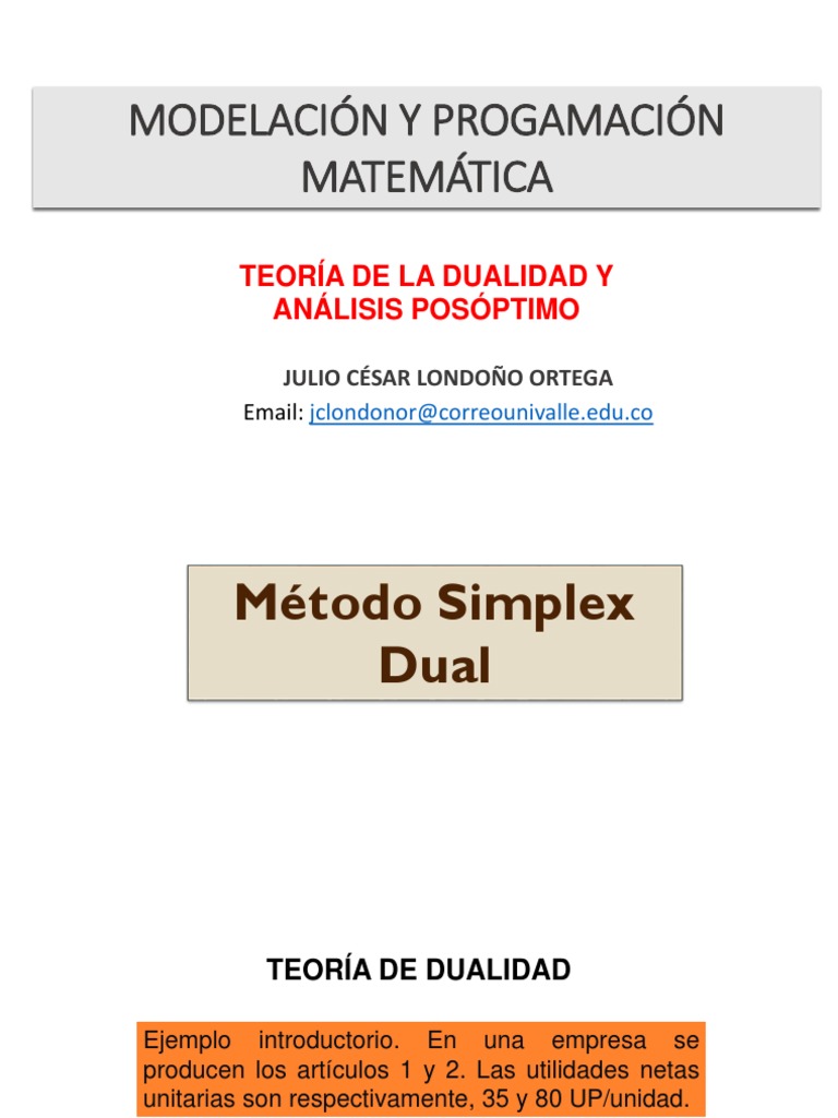 Teoría de La Dualidad | PDF | Ciencias de la Computación | Matemáticas discretas
