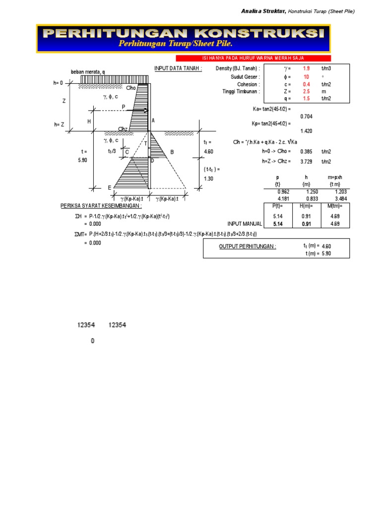Perhitungan Turap | PDF