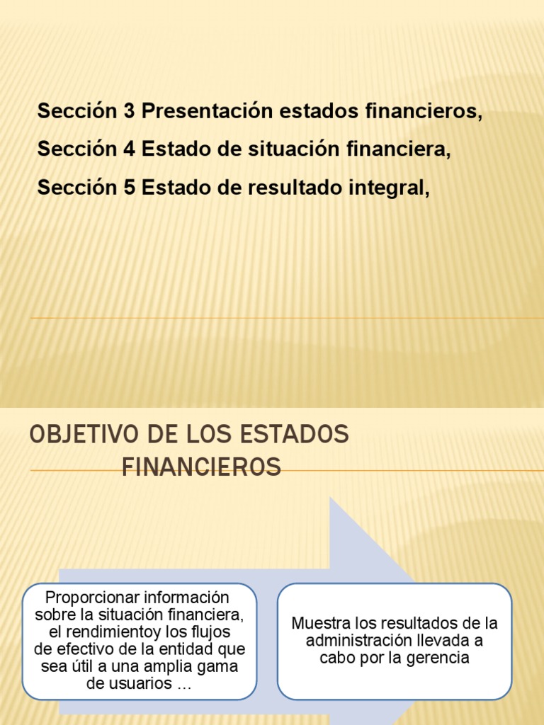 Presentacion EEFF Estado de Resultados Integrales | PDF | Contabilidad | Estado de resultados