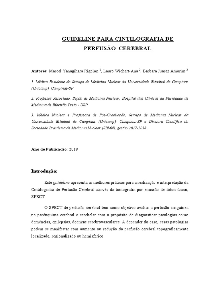 Guideline de Cintilografia Cerebral SPECT | PDF | Epilepsia ...
