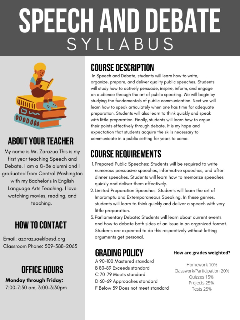 Speech And Debate Syllabus Pdf Public Speaking Human Communication