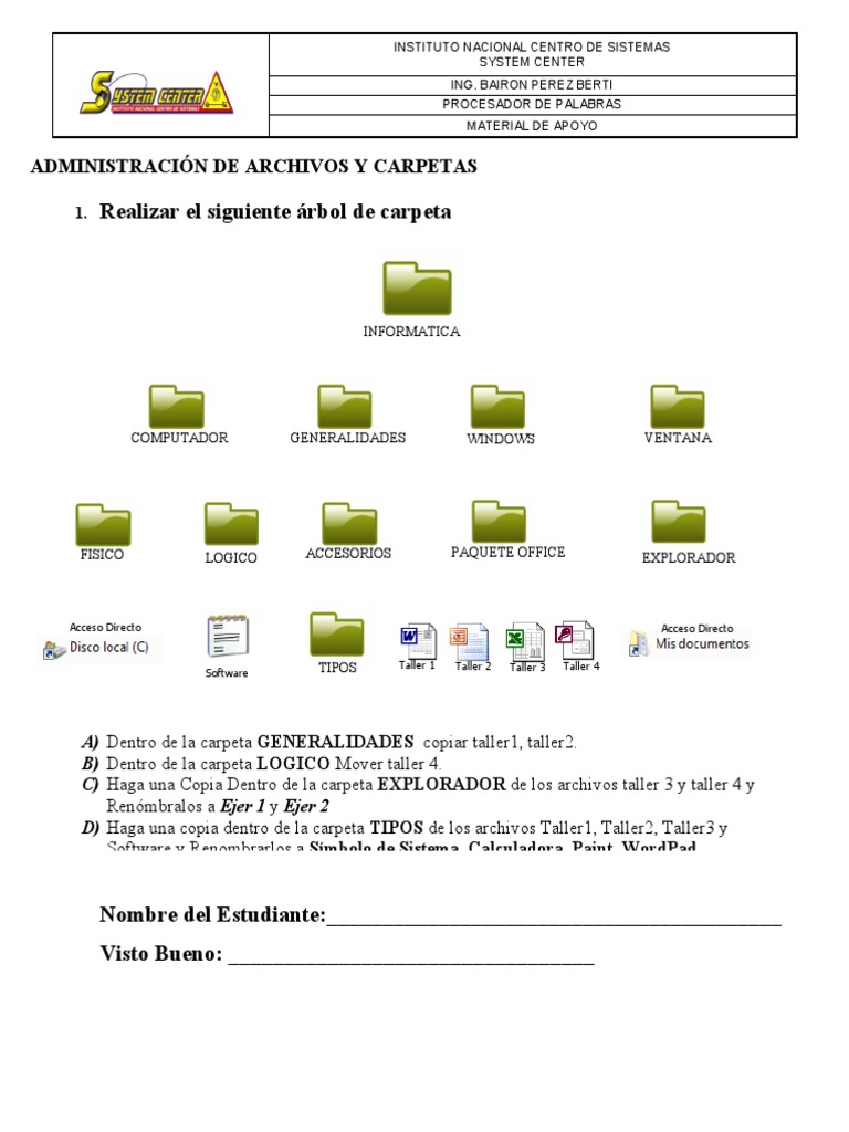 Ejercicio Administracion de Archivos y Carpetas | PDF