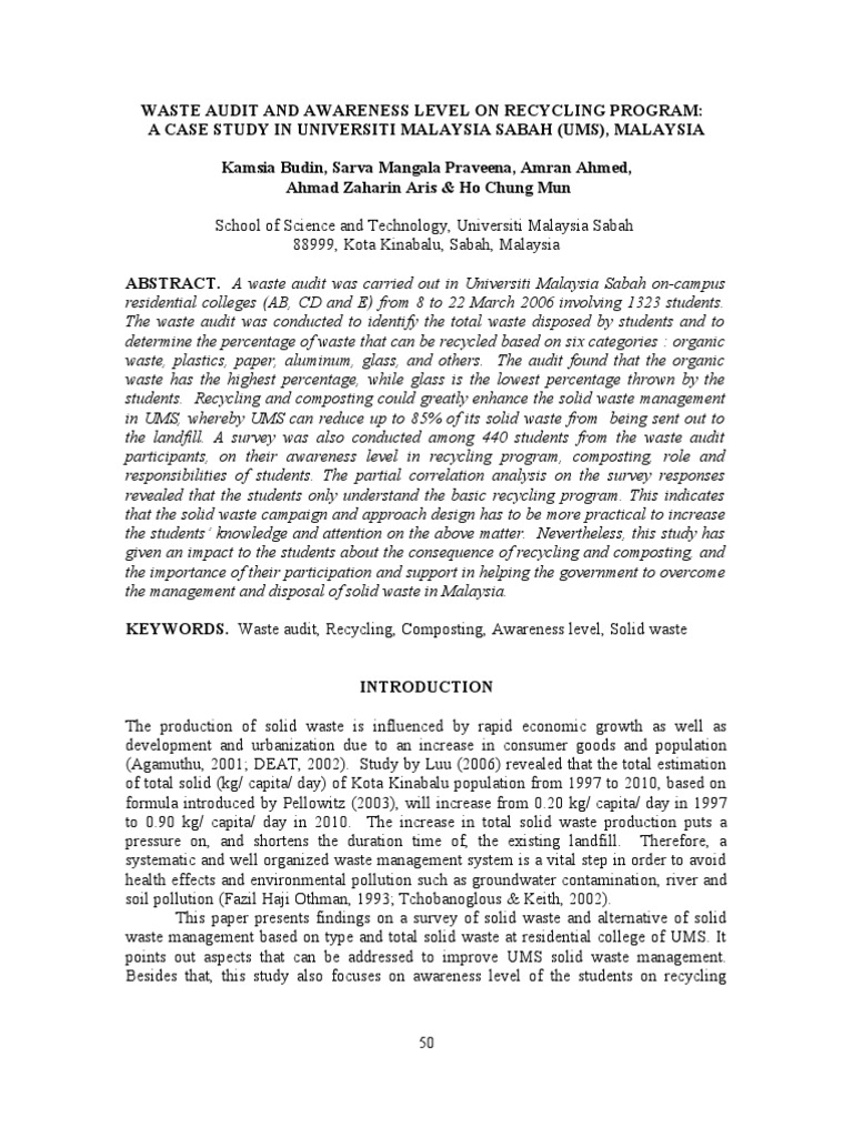 Waste Audit | PDF | Self-Improvement