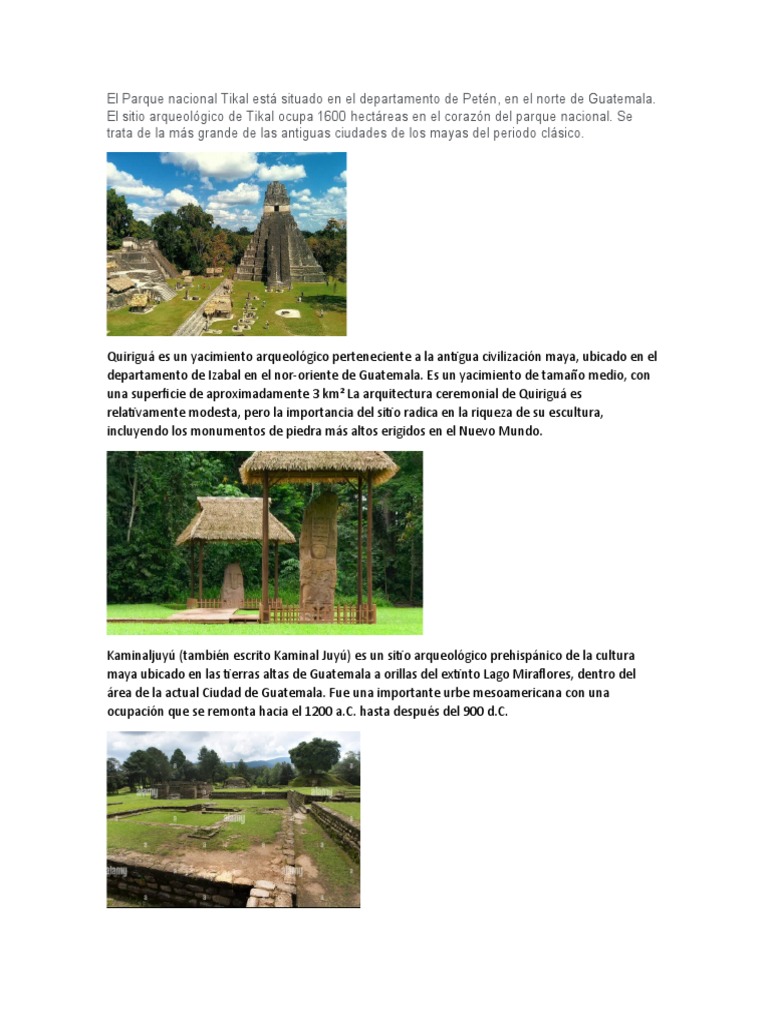 Sitios Arqueologicos de Guatemala | PDF | Civilización maya | Era precolombina
