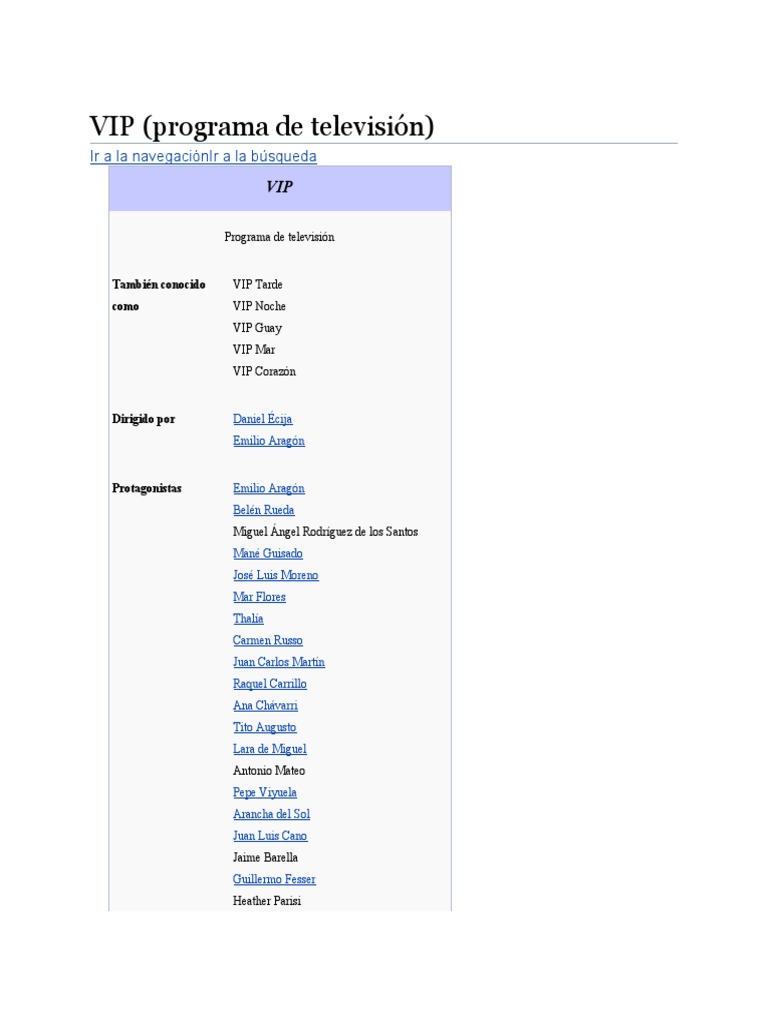 VIP (Programa de Televisión) | PDF | Muestra de juegos