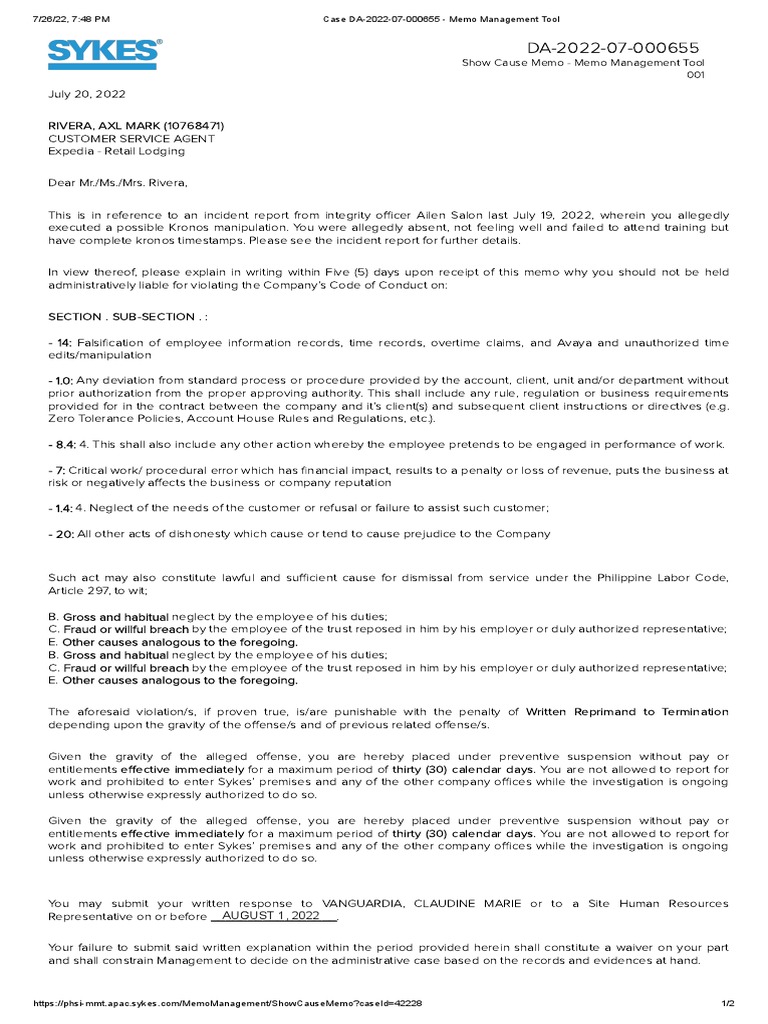 Rivera SCM WT PS | PDF | Employment | Justice