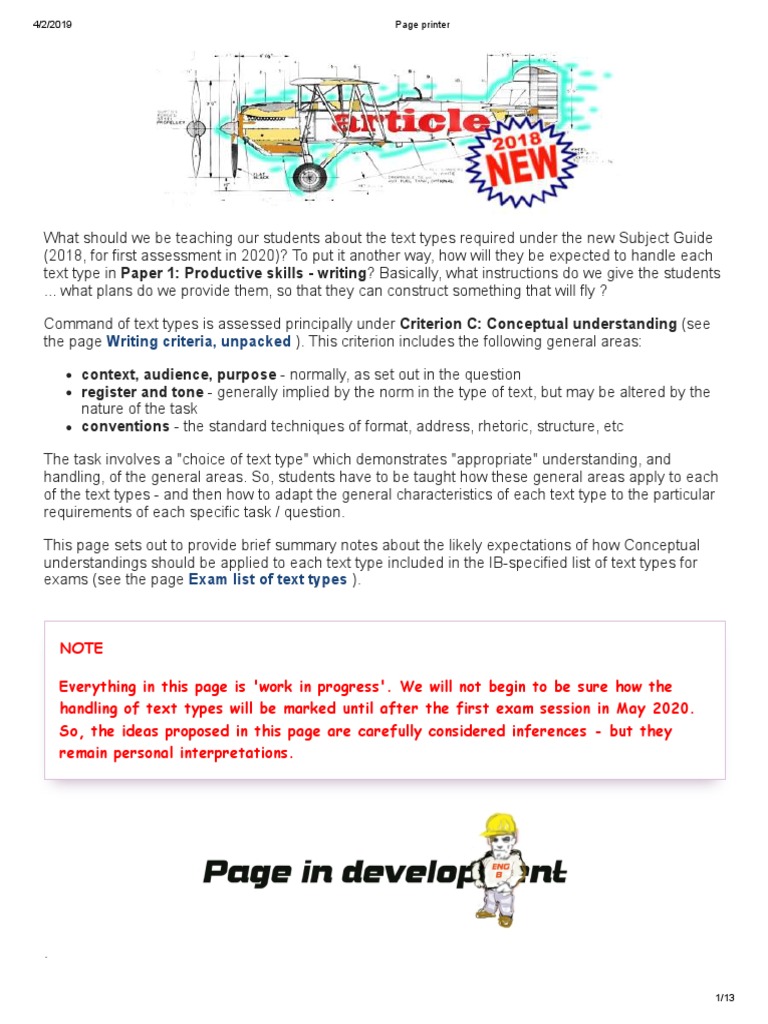 IB Text types description 2020 guide | PDF | Essays | Test (Assessment)