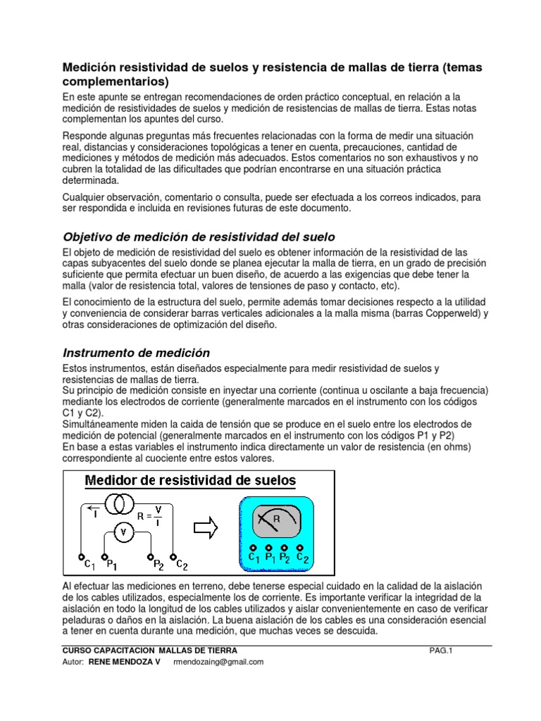 Medicion de Resistividad de Suelos | PDF | Medición | Corriente eléctrica