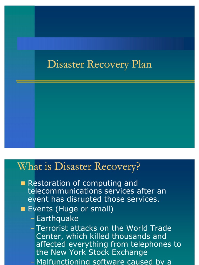 Disaster Recovery Plan | PDF | Disaster Recovery | Risk Management