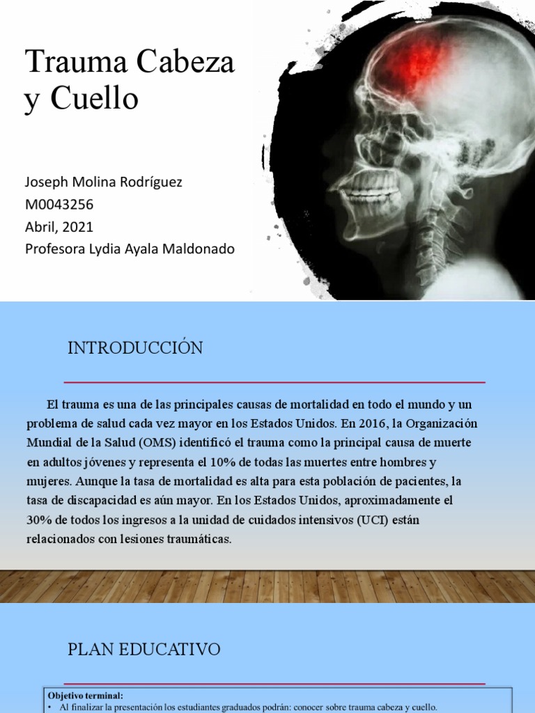 Trauma Cabeza y Cuello | PDF | Lesión cerebral traumática | Lesión