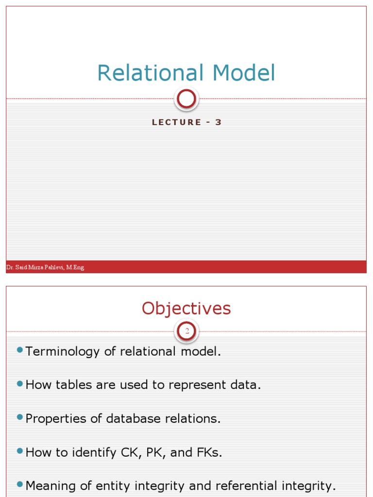 Relational Model Lecture 3 Pdf Relational Model Relational Database