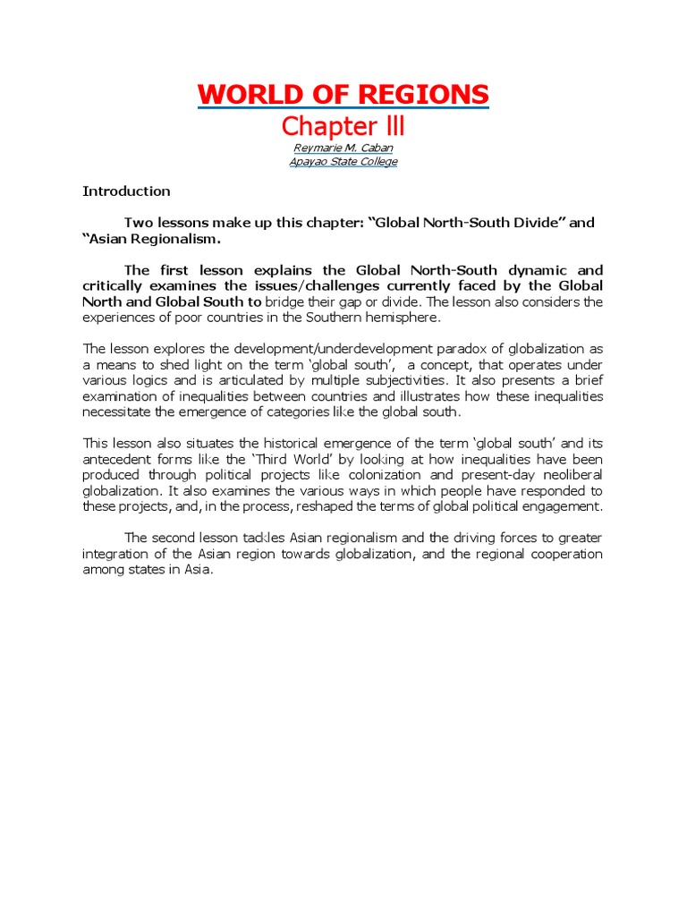 GEC 8 - Chapter 3 - Lesson 1 - Global Divides | PDF | Communism ...