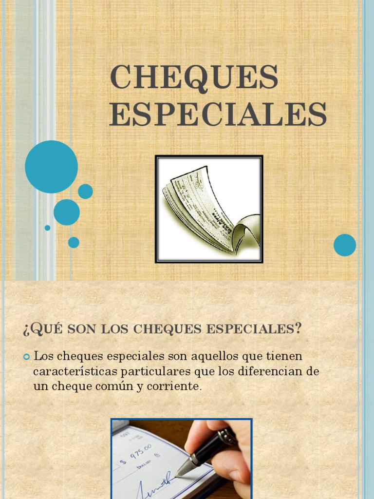 Cheques Especiales | PDF | Cheque | Bancos