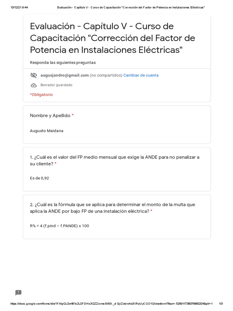 Evaluación FP5 A Enviar | PDF | Energia electrica | Electromagnetismo