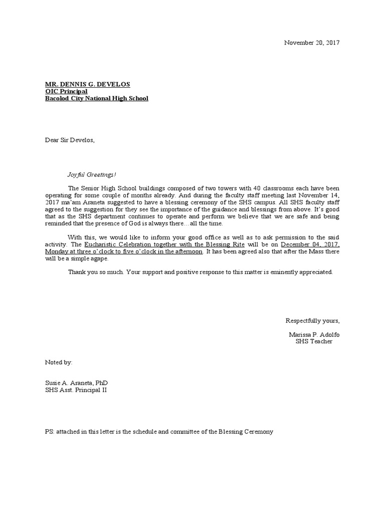 Blessing Rite Letter | PDF | Mass (Liturgy) | Blessing