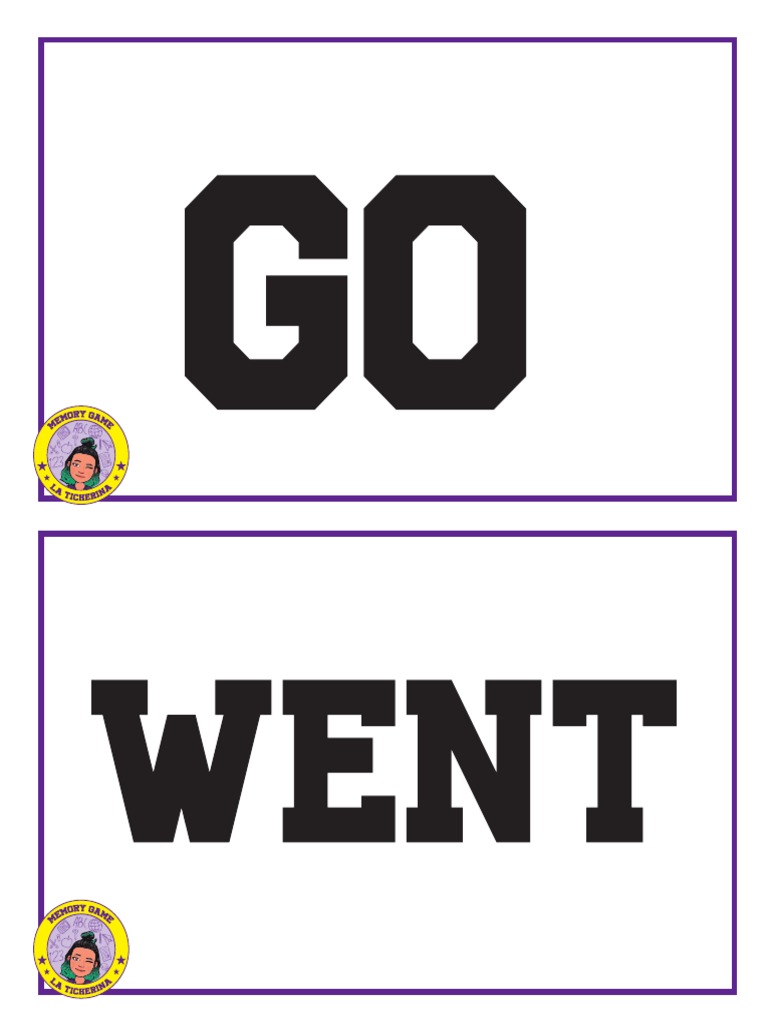 Memory Game - Regular & Irregular Verbs | PDF