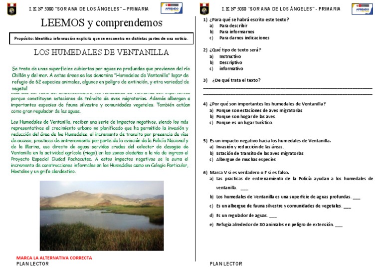 Lectura-Humedales de Ventanilla | PDF | Entorno natural | Organismos