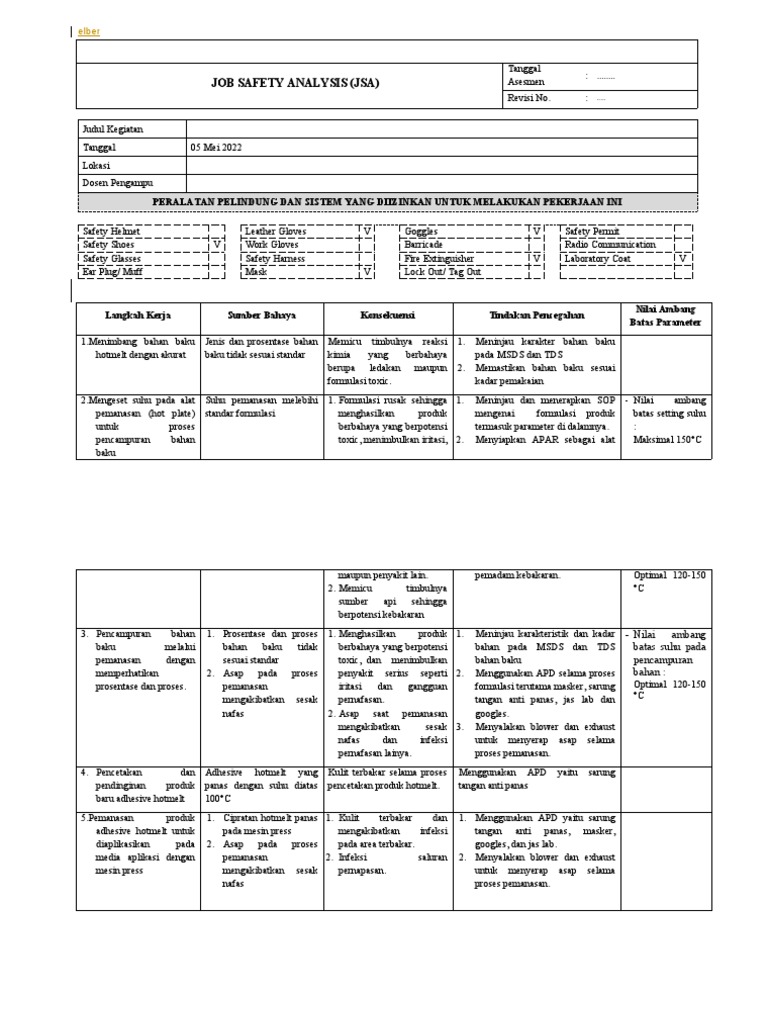 Example Form JSA | PDF