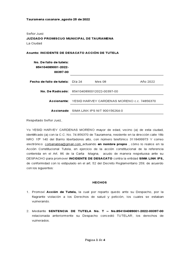 Modelo de Desacato | PDF | Gobierno | Justicia