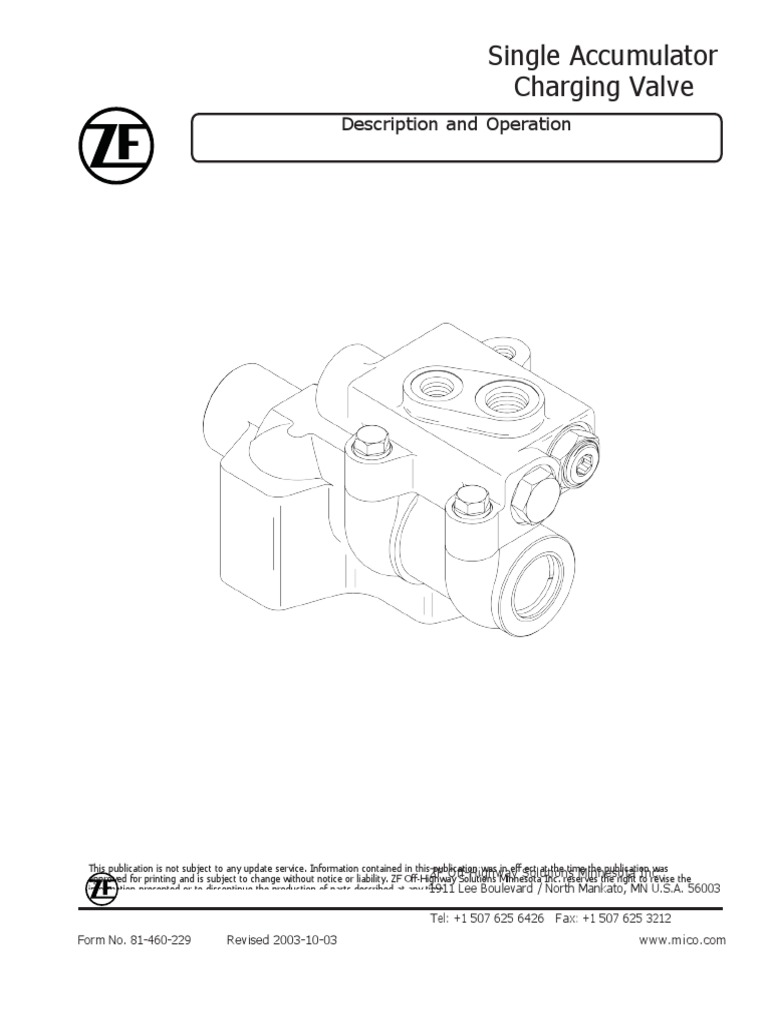Single Accumulator Charging Valve Overview | PDF | Valve | Pump