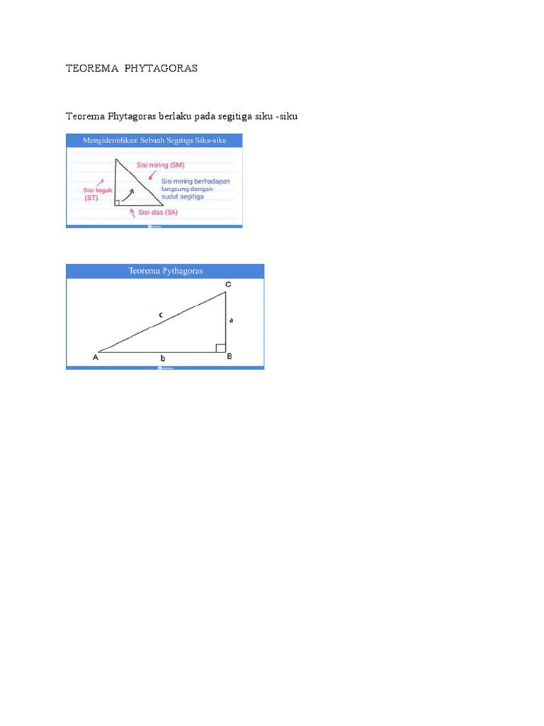 TEOREMA Phytagoras | PDF