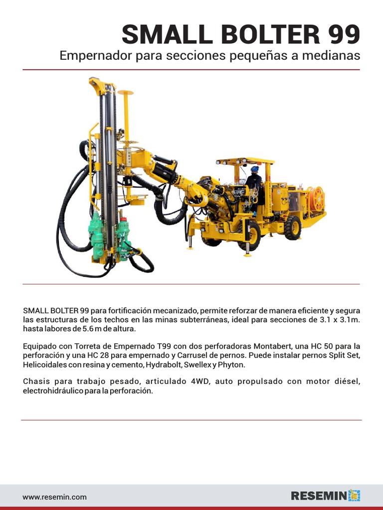 SMALL BOLTER 99 Especificacion Tecnica | PDF | Ingeniería mecánica ...