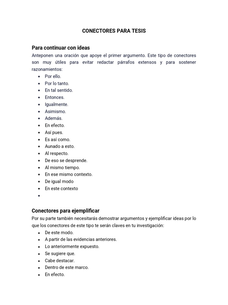 Conectores para Tesis 2022 | PDF | Cognición