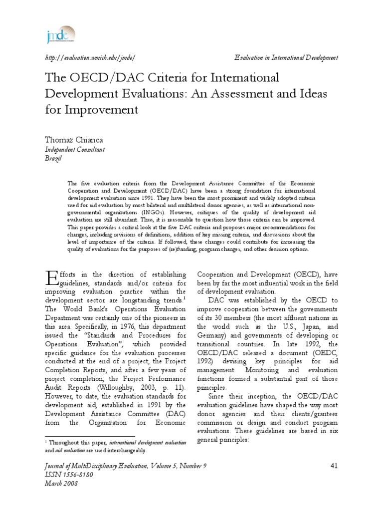 ccoryn,+Journal+manager,+OECD DAC Criteria | PDF | Development Assistance Committee | Aids