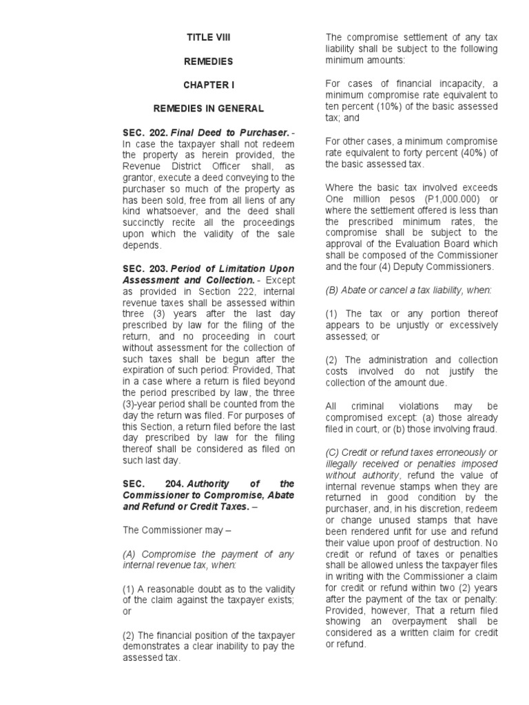 Tax Remedies and Procedures | PDF | Tax Refund | Taxes