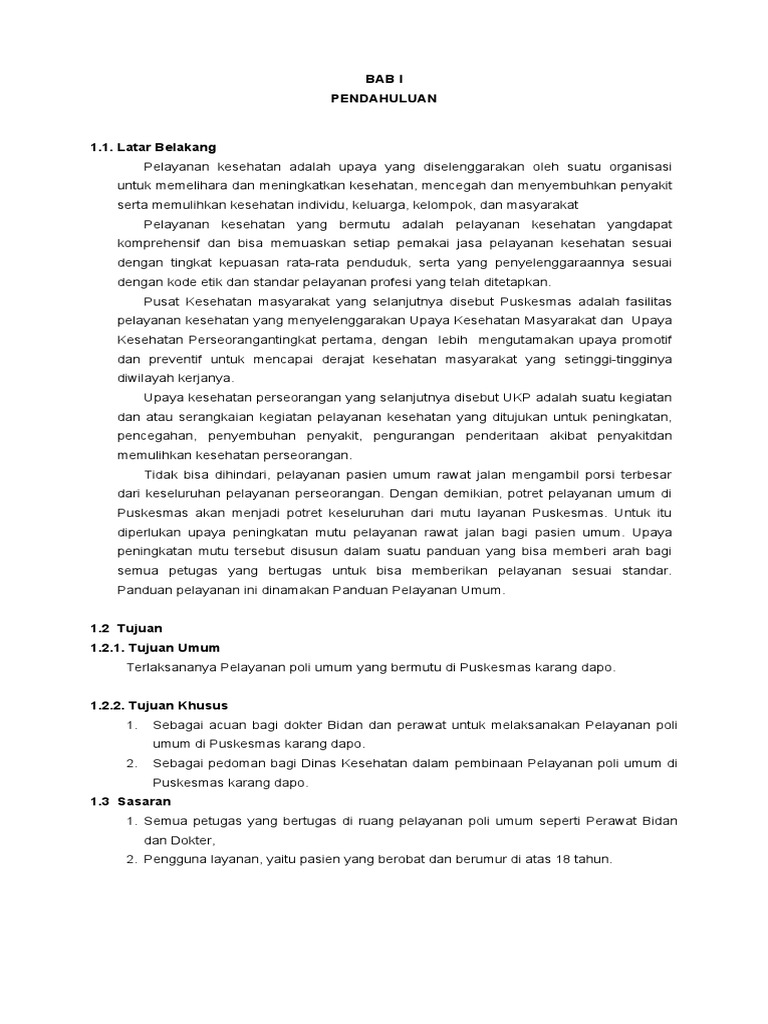 Panduan Pelayanan Poli Umum | PDF | Pengembangan Diri | Kesehatan Holistik
