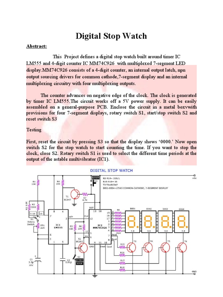 Digital Stopwatch | Electronic Circuits | Manufactured Goods | Free 30 ...