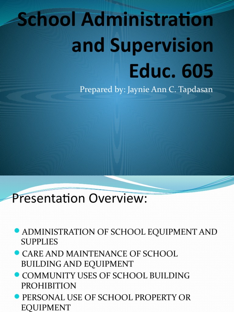 School Administration and Supervision Guide | PDF | Classroom | Teachers