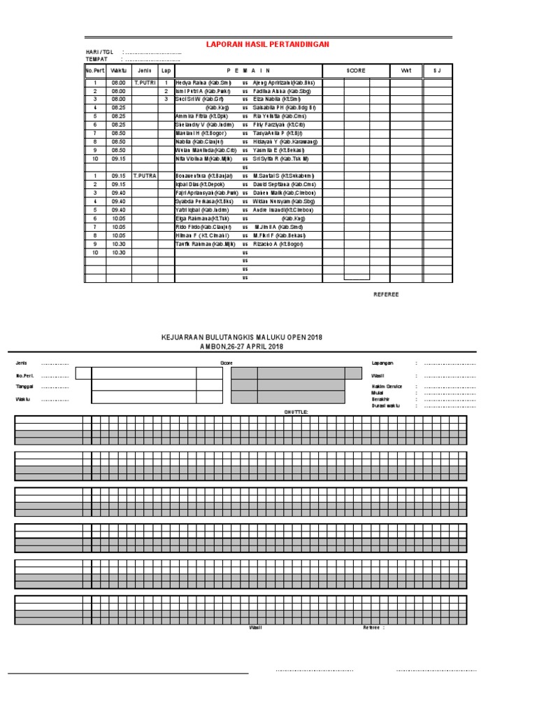 Scoring Sheet | PDF