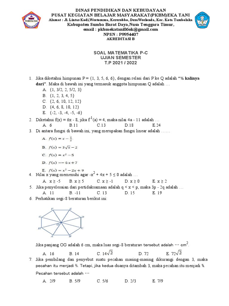 Soal Matematika Paket C | PDF