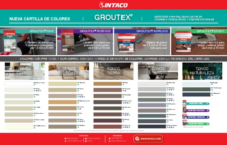 Colores Groutex INTACO | PDF