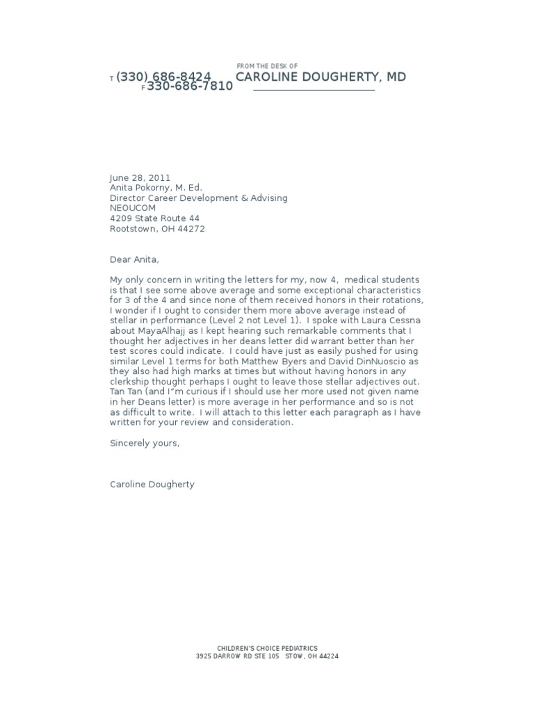 Deans Letters Paragraphs 2011 Class | PDF | Medical School ...