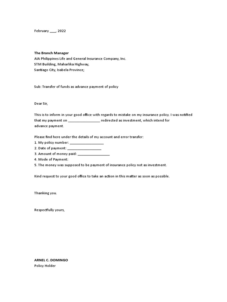 Reversal Letter | PDF | Finance & Money Management