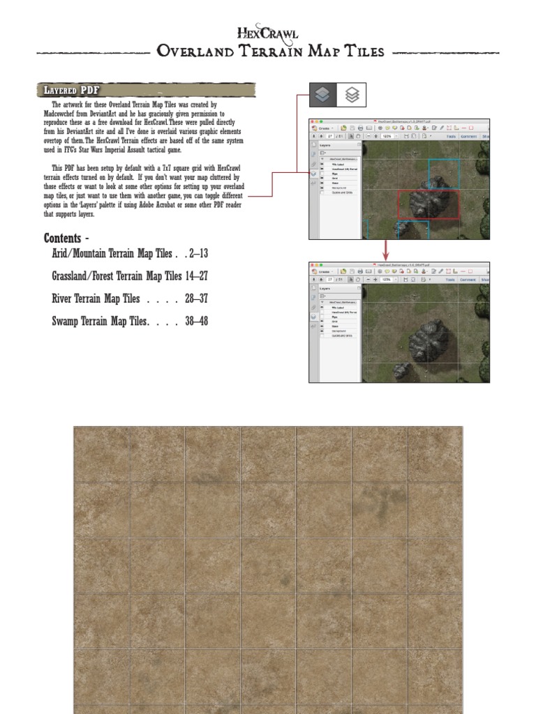 HexCrawl OverlandMapTIles.v1.0 | PDF