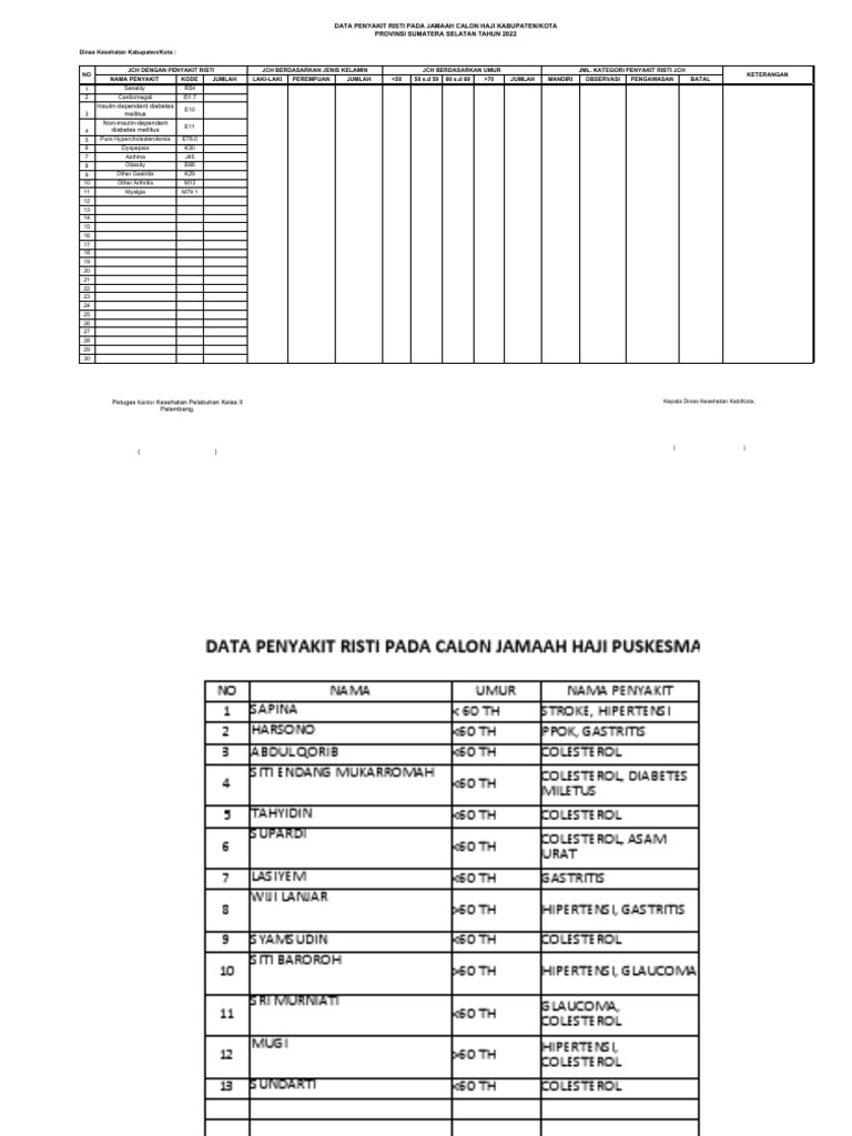 Form Data Risti PKM Nibung | PDF