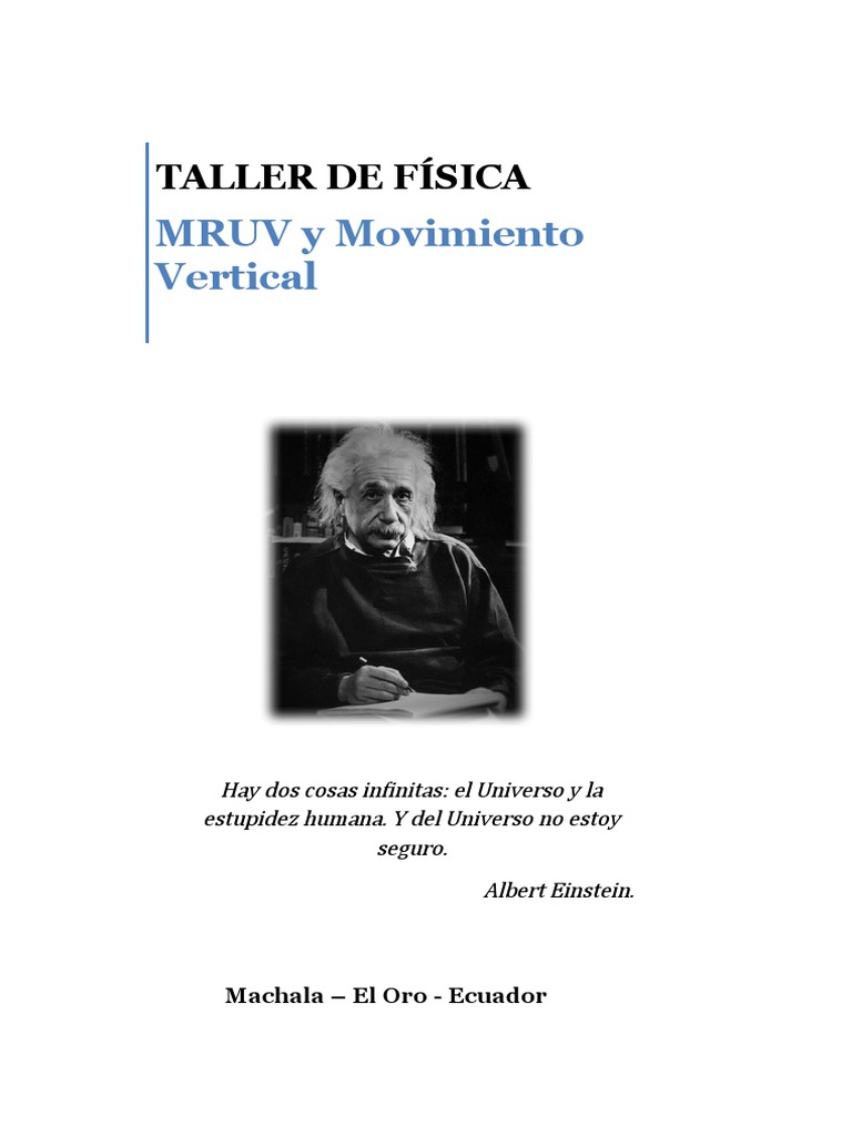 Taller de Mruv y Mov. Vertical 2016 | PDF | Aceleración | Velocidad