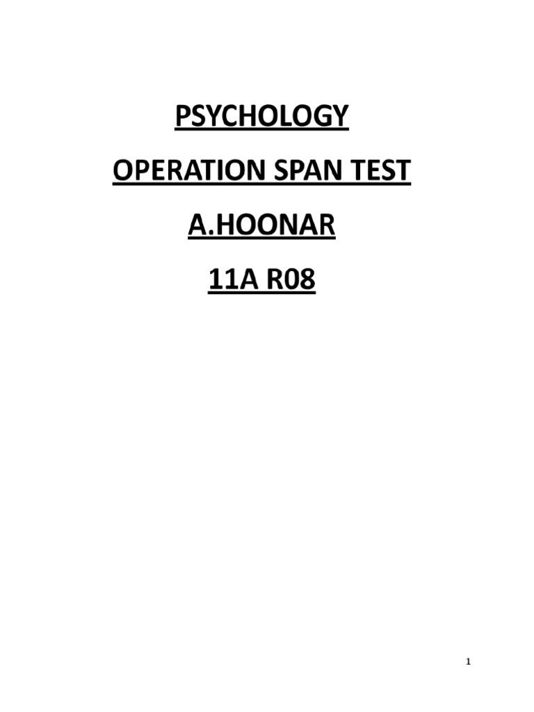 (Real) Psych Project Operation Span Test | PDF | Memory | Working Memory
