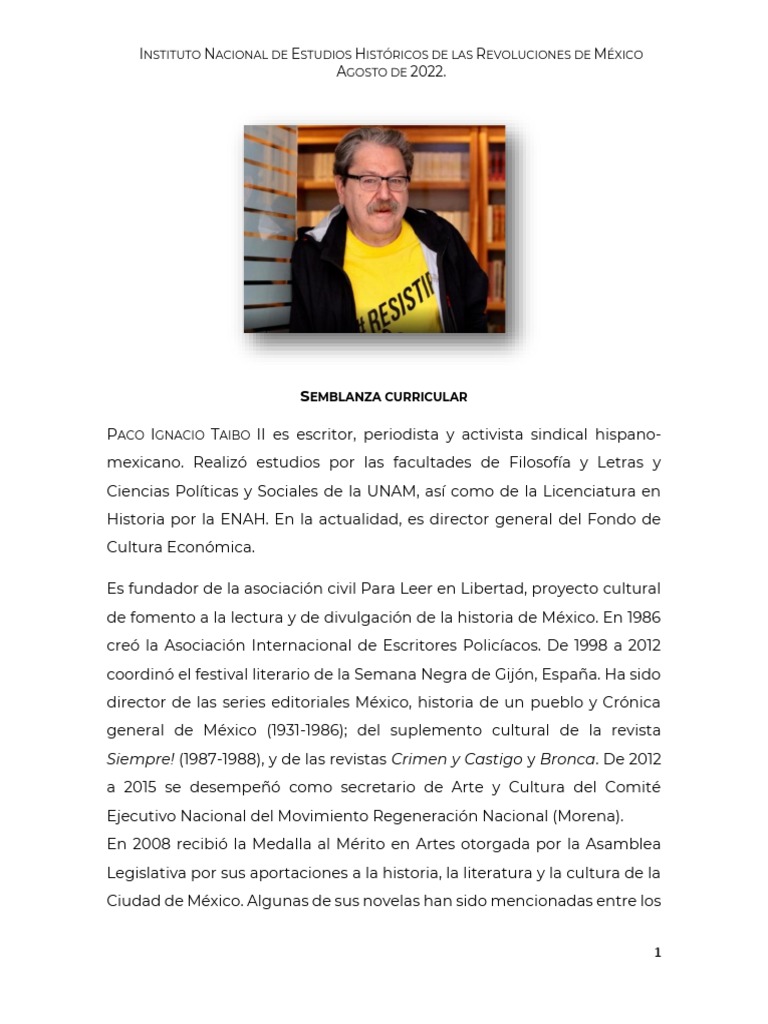04 Paco Ignacio Taibo II Semblanza | PDF | México