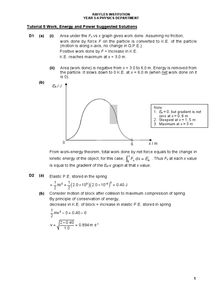 05 WEP Tutorial Solutions | PDF | Force | Collision 05 WEP Tutorial Solutions | PDF | Force | Collision