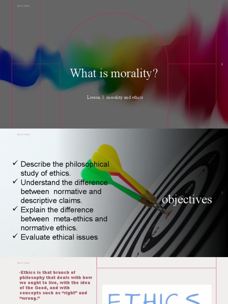 Lesson 1 - MORALITY VS ETHICS | PDF | Morality | Reason