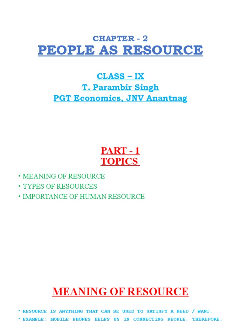 People As Resource: Chapter - 2 | PDF | Unemployment | Resource