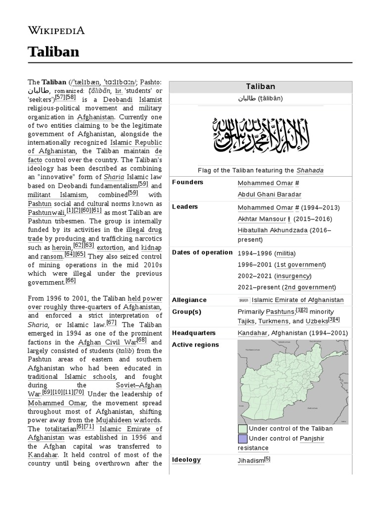Taliban | PDF | Taliban | Northern Alliance