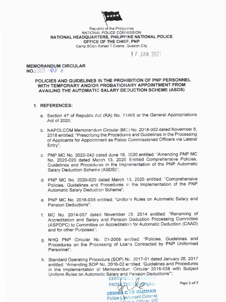 PNP-Memorandum-Circular-No-2021-006 | PDF
